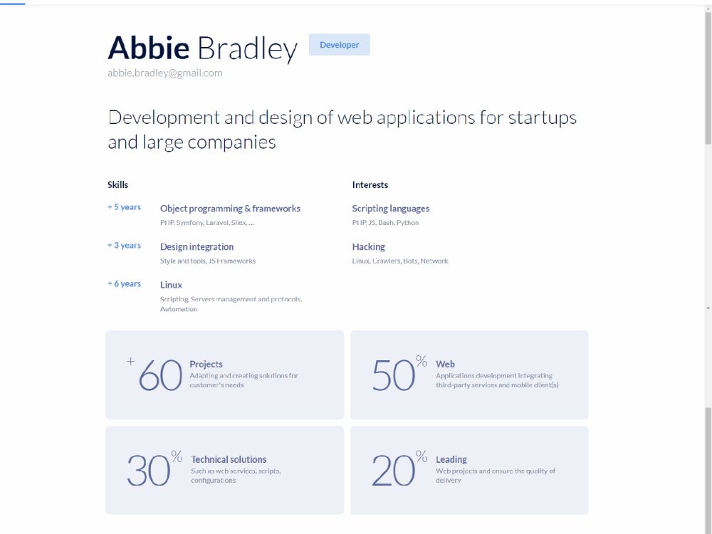 Minimal HTML & CSS Resume Template | Graphic Fork Minimal HTML & CSS Resume Template | Graphic Fork